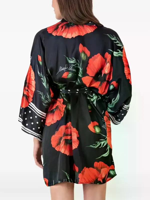 MAZZEI Poppy-print Mini Dress With Belt