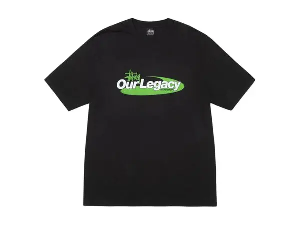 StÜssy X Our Legacy Work Shop Swirl Pigment Dyed Tee Shirt - Black