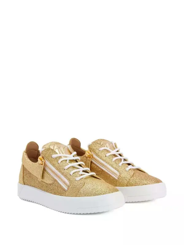 Giuseppe Zanotti Gail Glitter Sneakers In Gold 70% Off