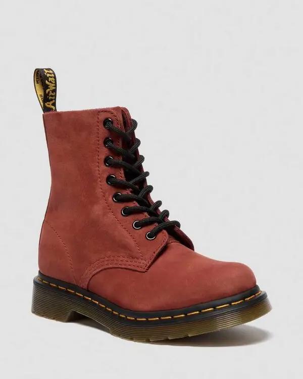 Dr. Martens 1460 Pascal Nubuck Leather Boots - Red