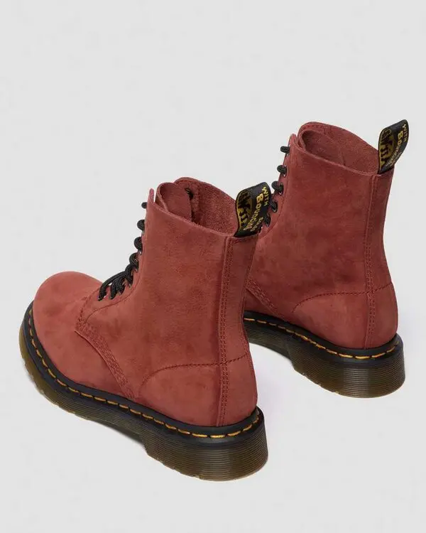 Dr. Martens 1460 Pascal Nubuck Leather Boots - Red