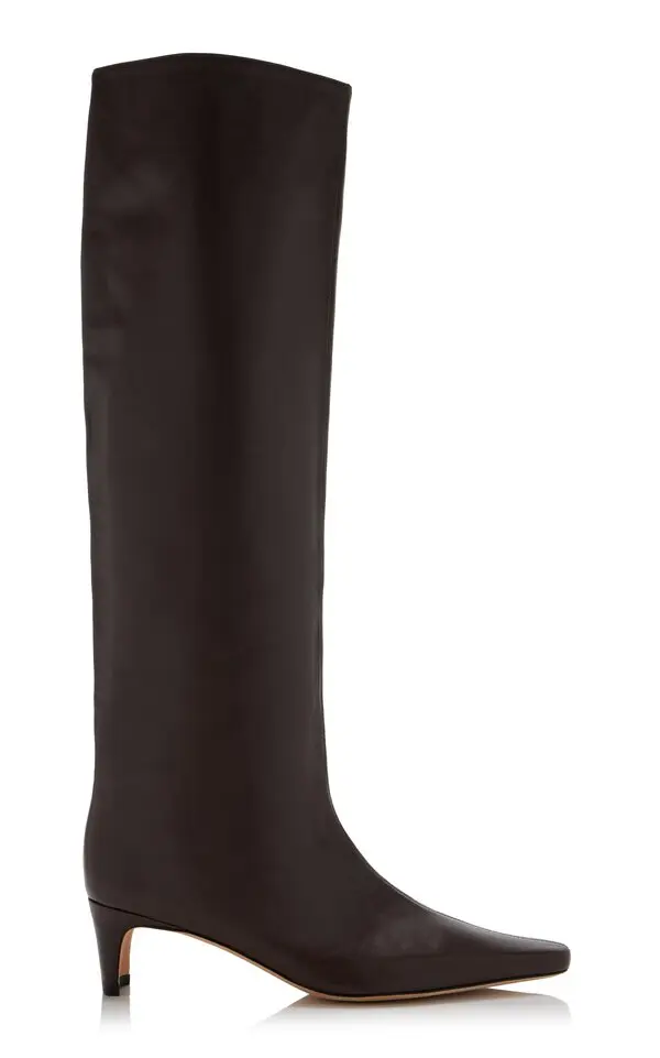 Staud Wally Leather Knee Boots - Brown