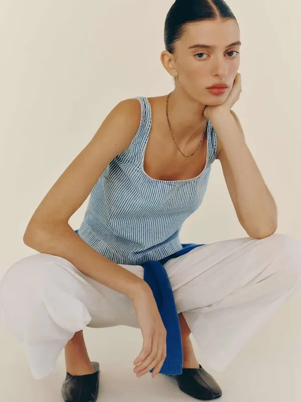REFORMATION Kaia Denim Top