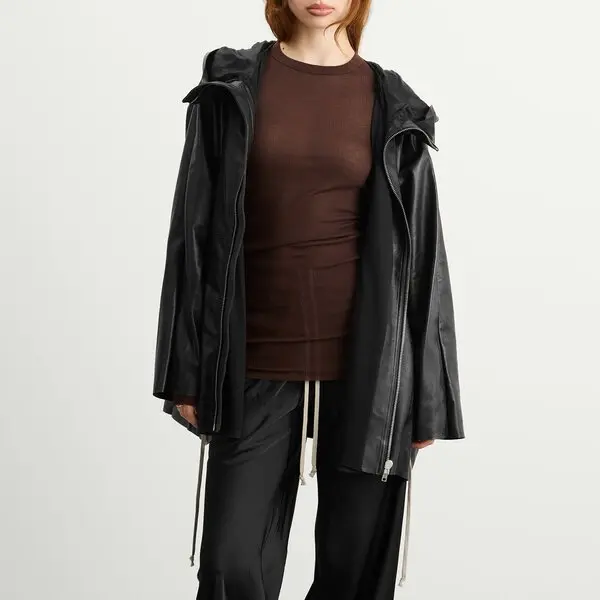 Rick Owens Zip Front Hooded Jacket