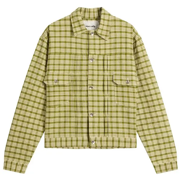 STORY MFG. Sundae Handloom Jacket - Moss Check Handloom