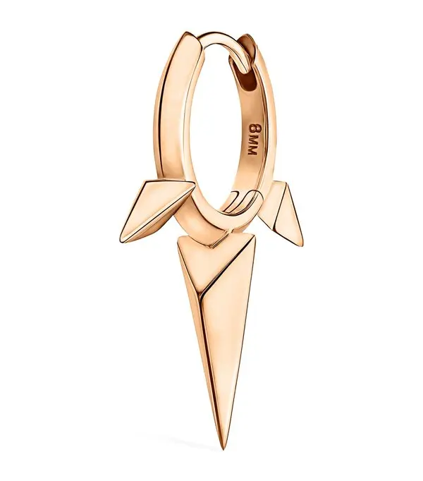 MARIA TASH Faceted Triple Long Spike Hoop Earring - Rose Gold