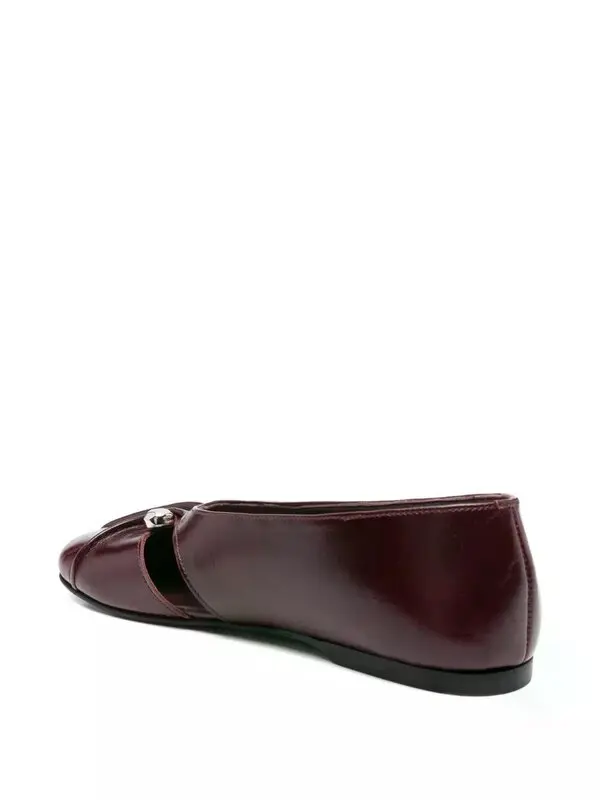 ALOHAS Cut-out Leather Ballet Flats