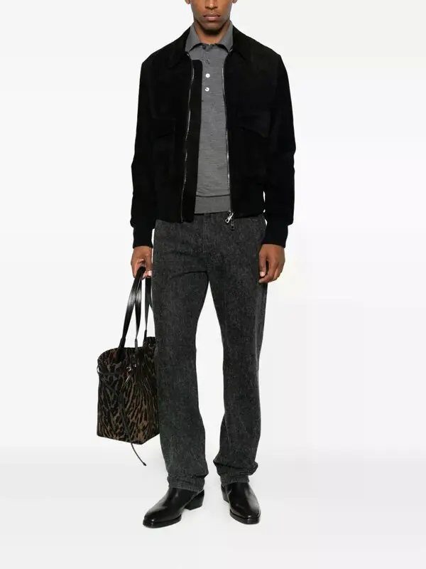 GIORGIO BRATO Flap-pocket Zip-front Suede Jacket