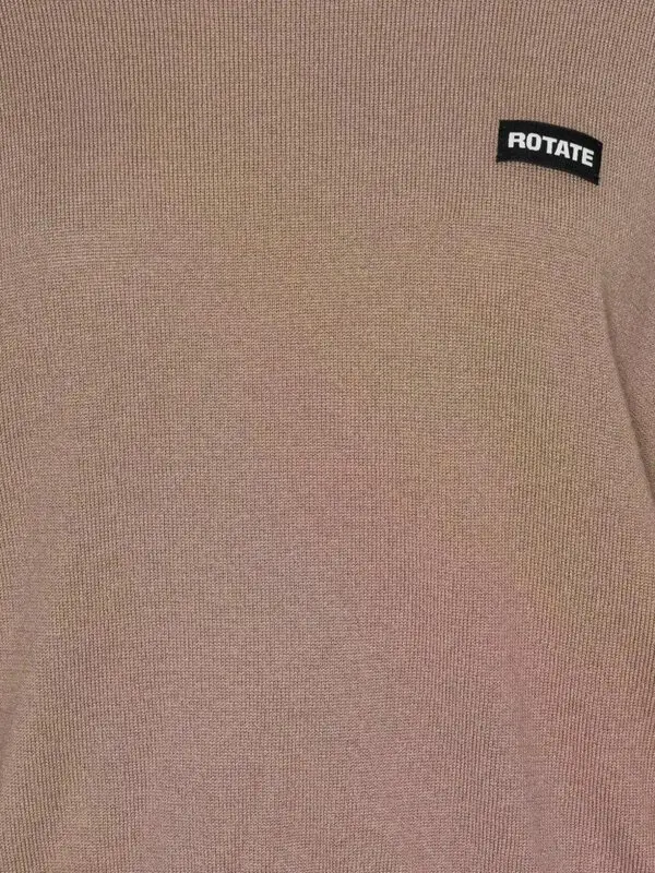 ROTATE BY BIRGER CHRISTENSEN Crew-neck Merino-cashmere Sweater - Brown