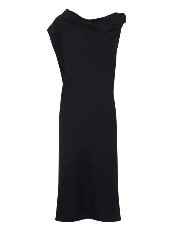Carven Draped One-shoulder Midi Dress