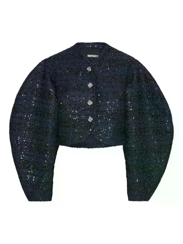 ROTATE BY BIRGER CHRISTENSEN Sequin-embellished Puff-sleeve Jacket