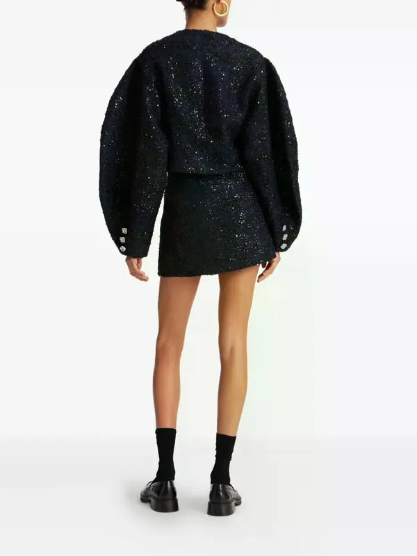 ROTATE BY BIRGER CHRISTENSEN Sequin-embellished Puff-sleeve Jacket