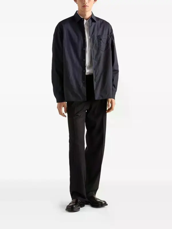 Prada Triangle-logo Wool Trousers