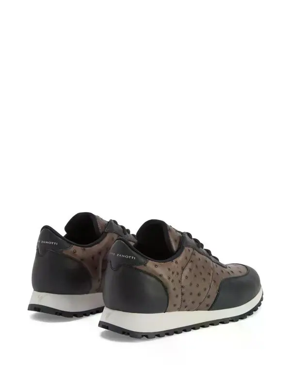 GIUSEPPE ZANOTTI Jimi Ostrich-leather Sneakers - Brown