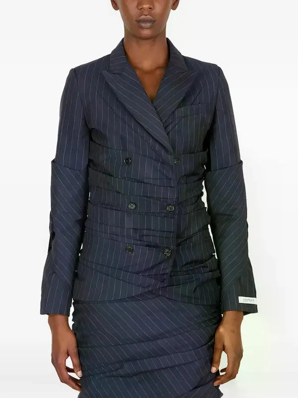 LOURDES Pinstriped Double-breasted Blazer