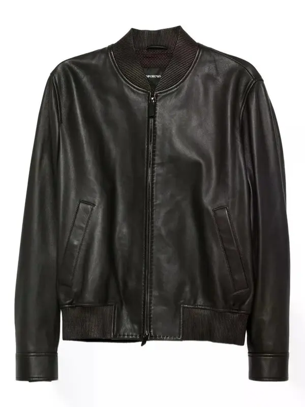 Emporio Armani Leather Bomber Jacket