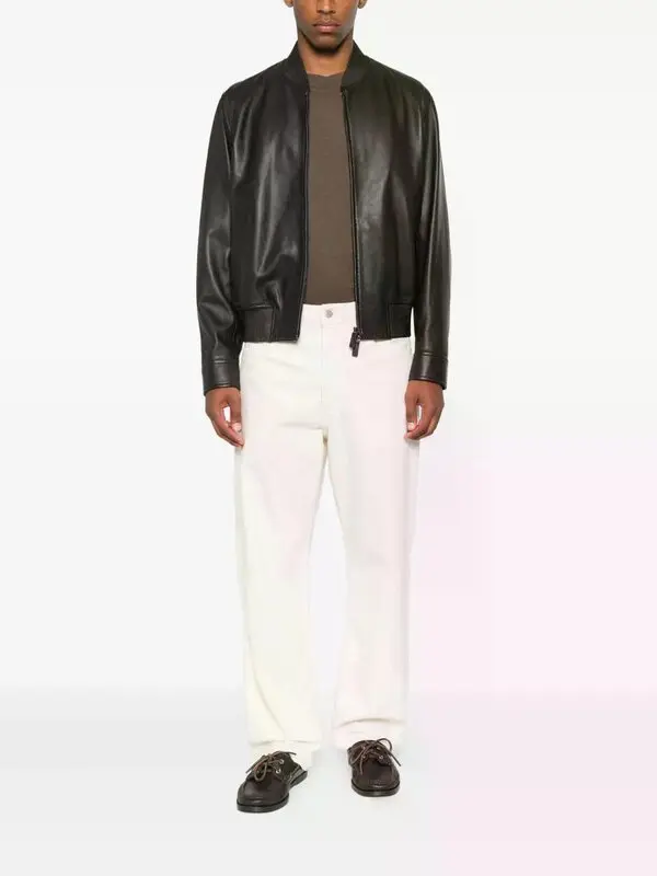 Emporio Armani Leather Bomber Jacket