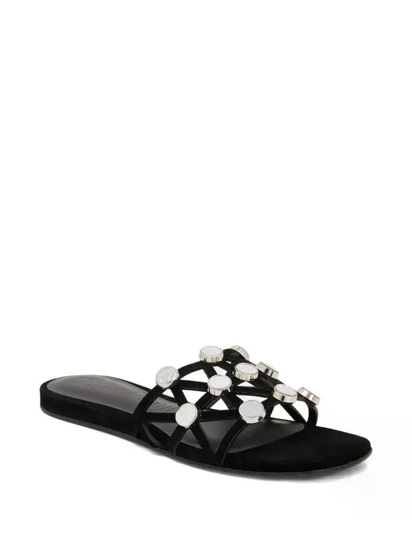 Attico Grid Studded Flats