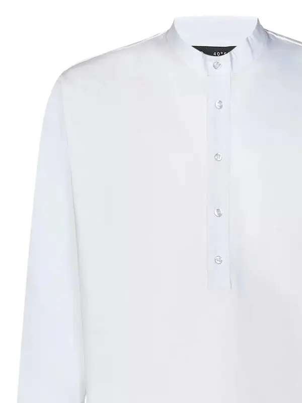 LOW BRAND Button-placket Long-sleeved T-shirt