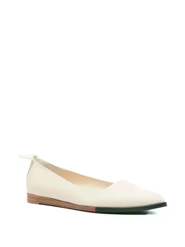MEGUMI OCHI Pointed-toe Leather Ballet Flats