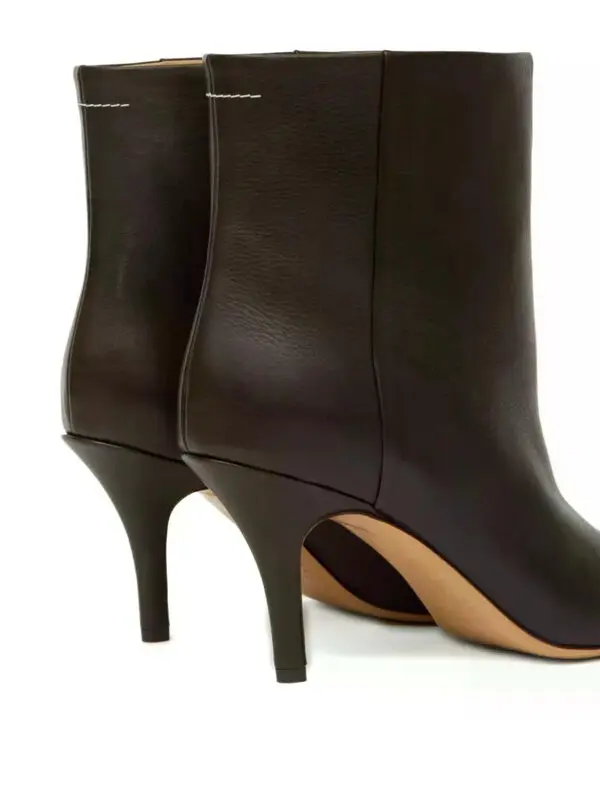 MAISON MARGIELA Pointed-toe Leather Ankle Boots - Brown