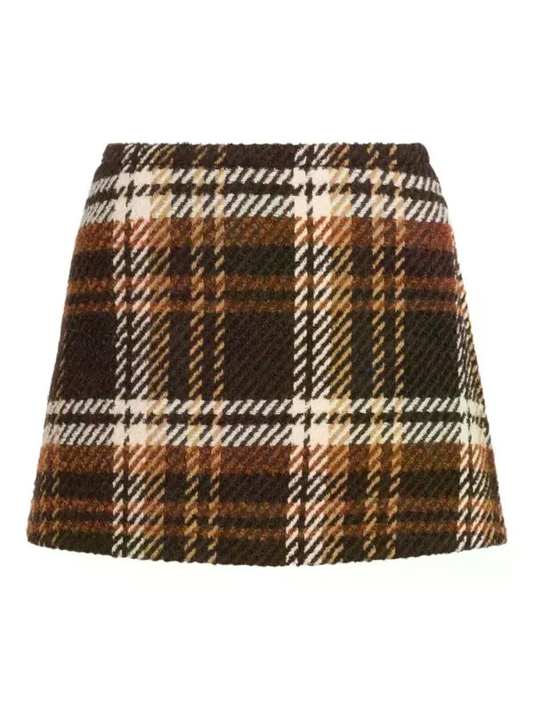 PATOU Wool Blend Mini Skirt - Brown