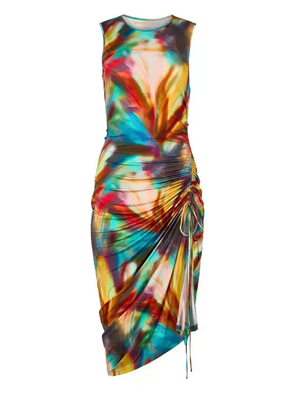 MARIE OLIVER Abstract-print Drawstring Dress
