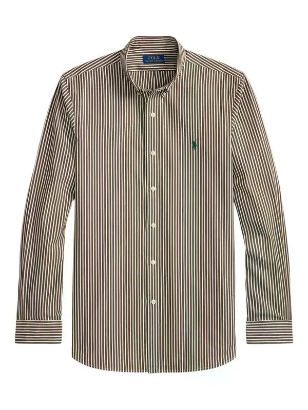 Polo Ralph Lauren Striped Poplin Shirt - Brown