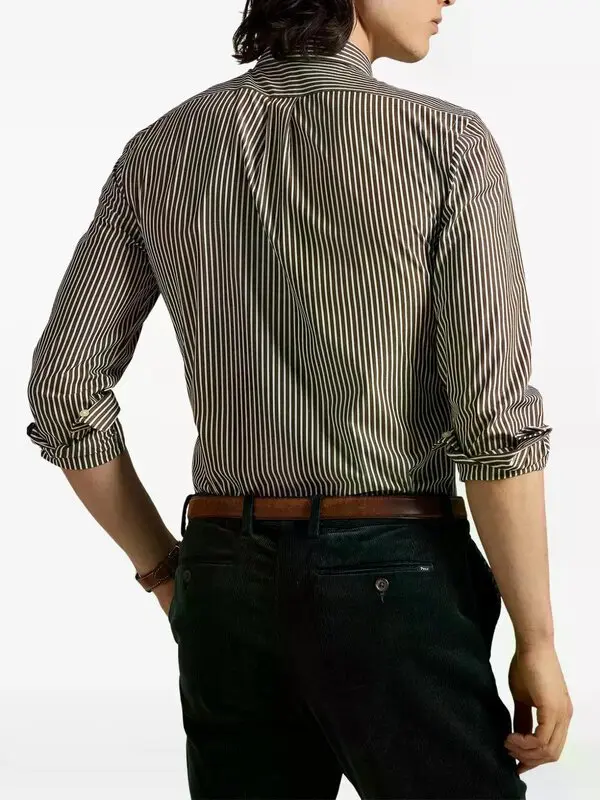 Polo Ralph Lauren Striped Poplin Shirt - Brown