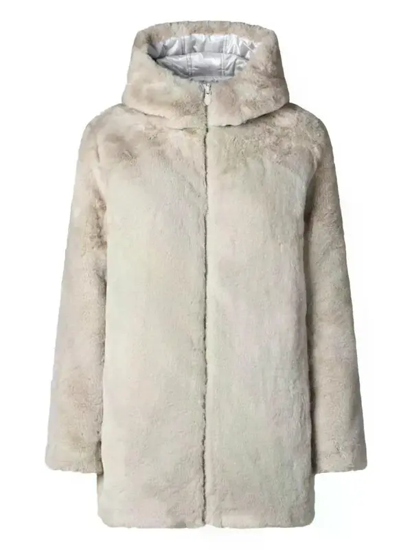 SAVE THE DUCK Quilted Faux-fur Coat With Hood