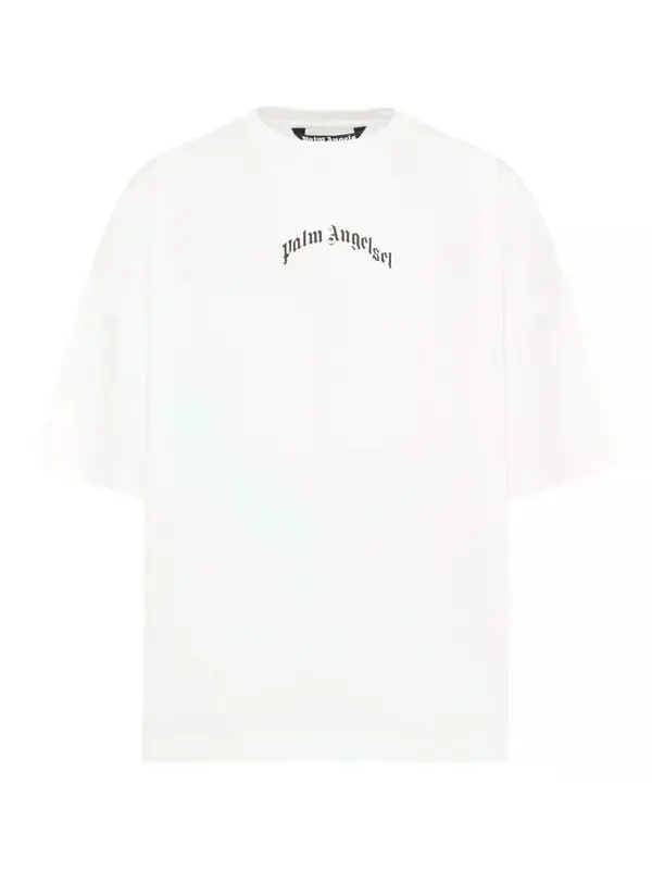 Palm Angels Curved Logo T-shirt - Neutrals