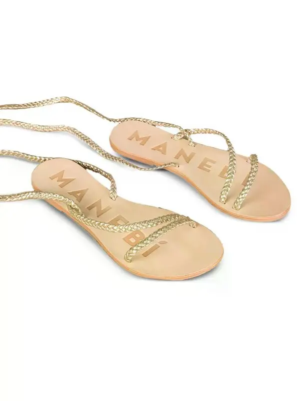 Manebí Braided Leather Lace-up Sandals