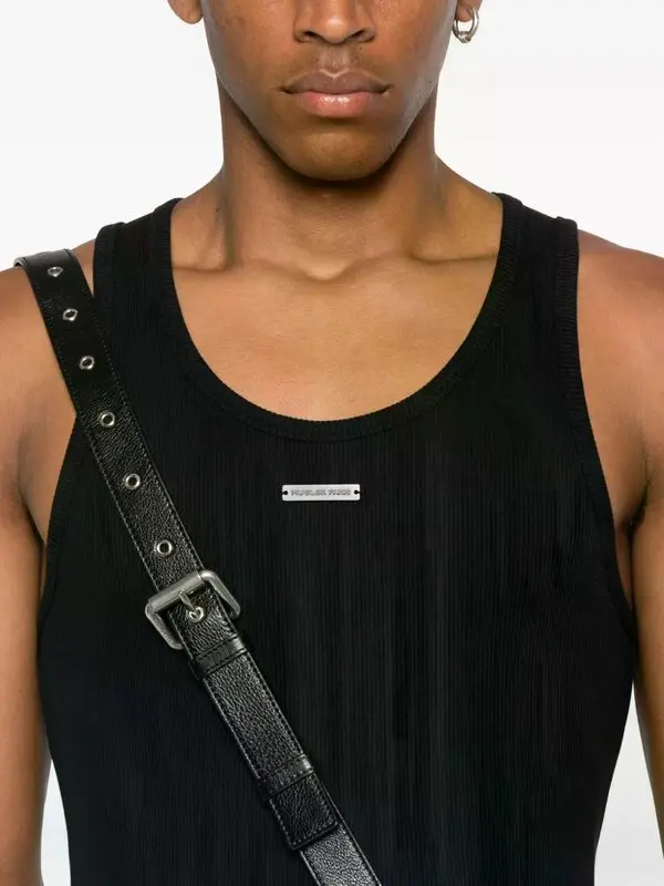 MUGLER Ribbed Scoop-neck Tank Top
