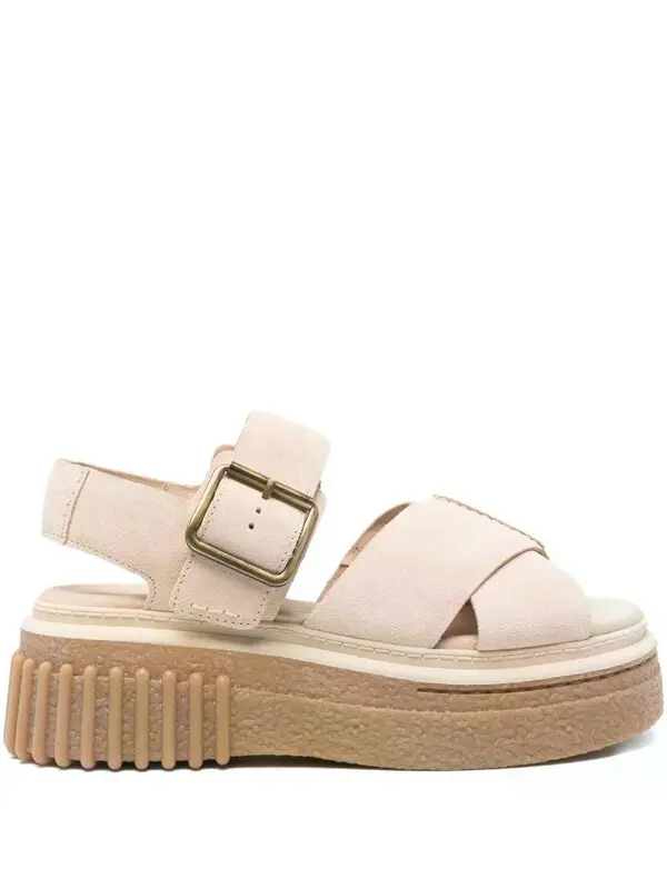 Clarks 50mm Buckle-fastening Platform Sandals - Neutrals