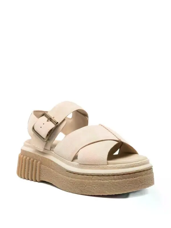 Clarks 50mm Buckle-fastening Platform Sandals - Neutrals