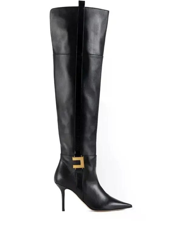 Elisabetta Franchi Leather Logo-plaque Boots