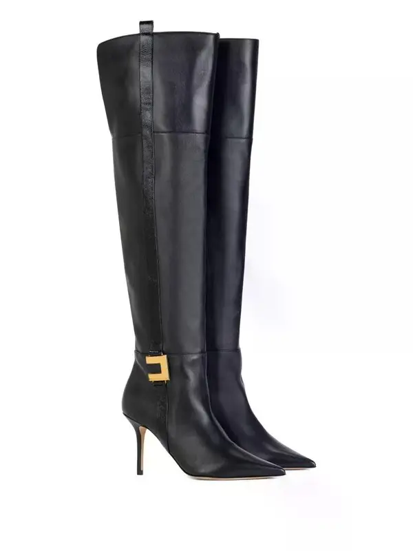 Elisabetta Franchi Leather Logo-plaque Boots