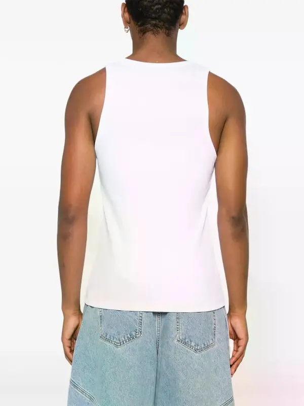 MUGLER Scoop-neck Tank Top - White