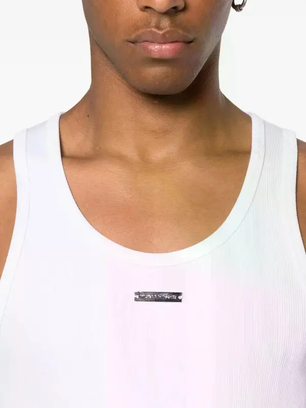 MUGLER Scoop-neck Tank Top - White