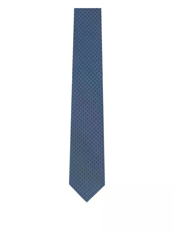Gucci Gg Pattern Silk Tie - Blue