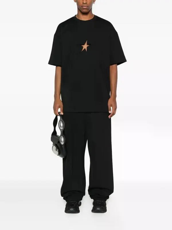 MUGLER Star Cut-out T-shirt - Black