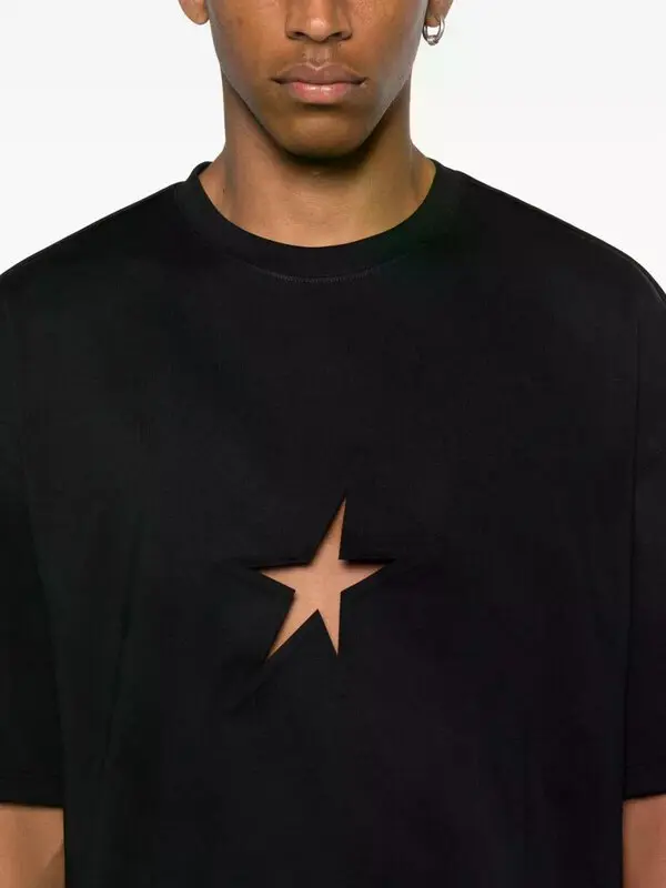 MUGLER Star Cut-out T-shirt - Black