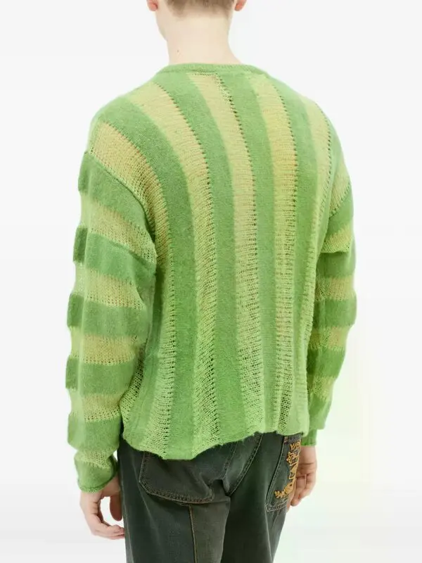 BRAIN DEAD Threadbare Striped Knit Sweater
