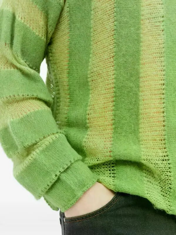 BRAIN DEAD Threadbare Striped Knit Sweater