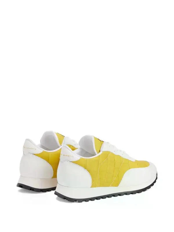 GIUSEPPE ZANOTTI Jimi Crocodile-effect Leather Sneakers - Yellow