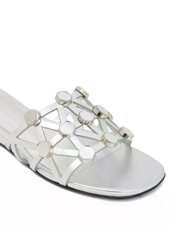 Attico Studded Sandals - Silver
