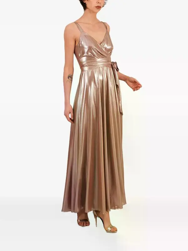 LE RJTANGE Metallic Wrap Dress