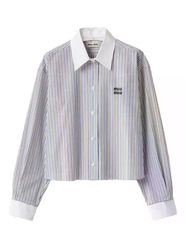 Miu Miu Striped Embroidered Shirt