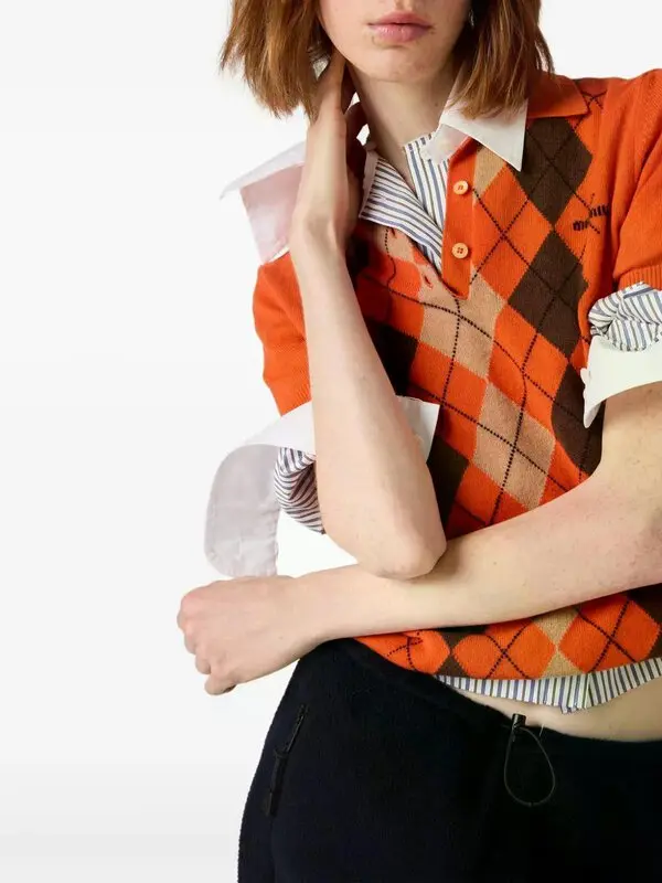 Miu Miu Striped Embroidered Shirt