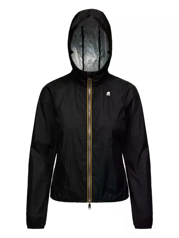 K-WAY Hooded Zip-front Jacket - Black